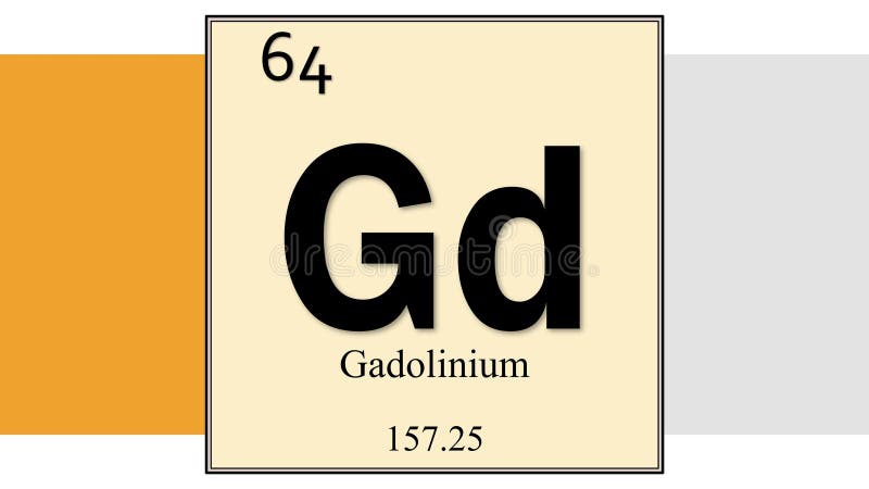 Gadolinium Chemical Element Symbol on Orange Gray Colored Solid ...