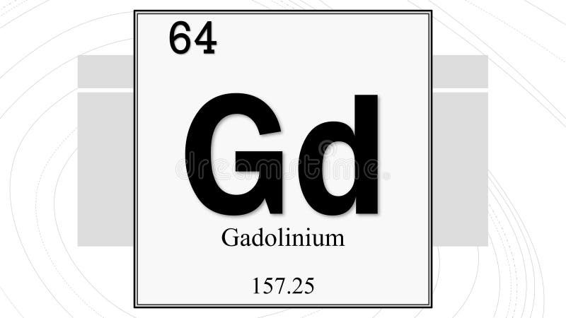 Gadolinium Chemical Element Symbol on Square Gray Background Stock ...
