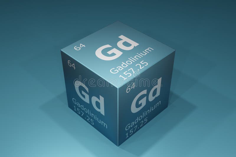 Gadolinium, 3D Rendering of Symbols of the Elements of the Periodic ...