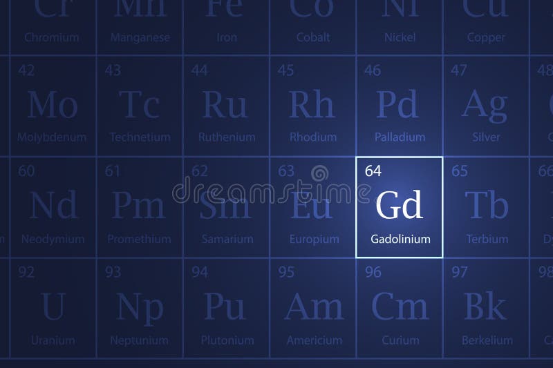 Gadolinium Element Glowing in a Dark Periodic Table Stock Vector ...