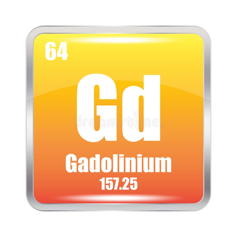 Gadolinium Icon. Gd Chemical Element. Atomic Number 64. Mass 157.25 ...