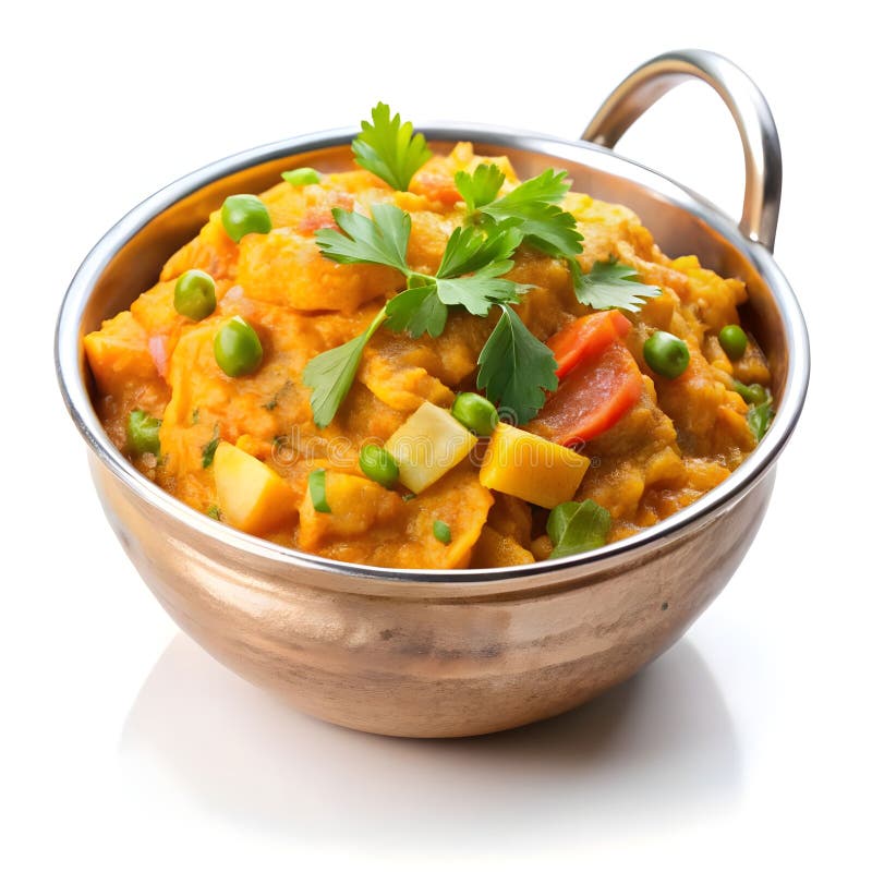 Gaeng Karee Yellow Curry with Chicken and Potatoes Isolated Stock ...