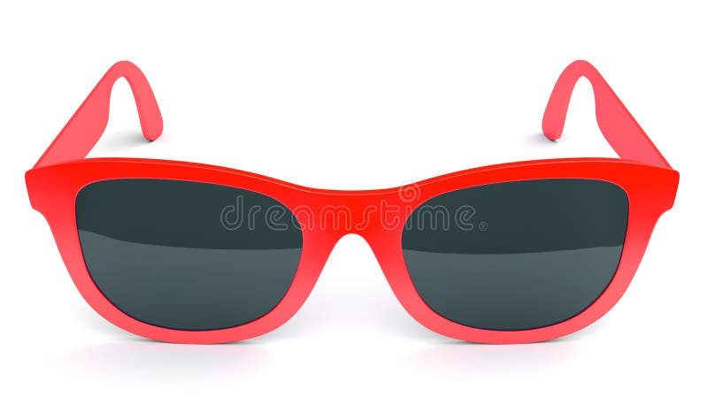 Gafas De Sol Rojas Aisladas En Blanco Stock de ilustración ...