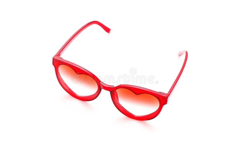Gafas De Sol Rojas En El Fondo Blanco Imagen de archivo - Imagen de ...