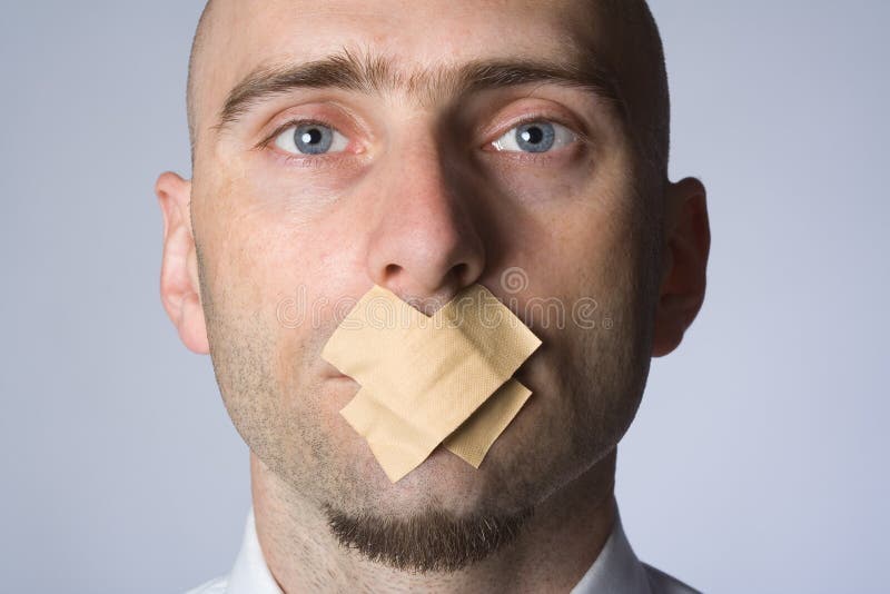 Gagged man stock photo. Image of silenced, silent, tape - 2579628