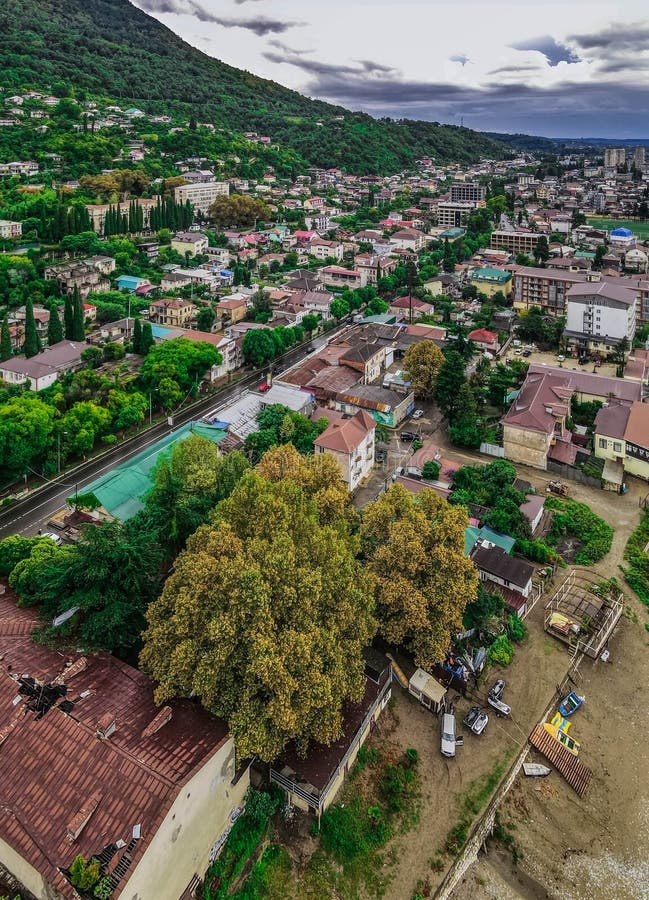 Gagra City Republic of Abkhazia Stock Image - Image of cloudy, waves ...