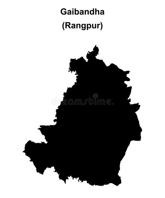 Gaibandha outline map stock illustration. Illustration of pakistan ...