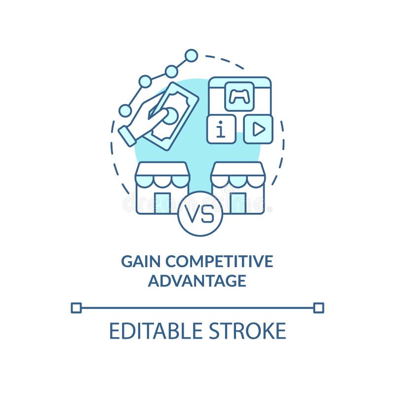 Gain Competitive Advantage Turquoise Concept Icon Stock Vector ...