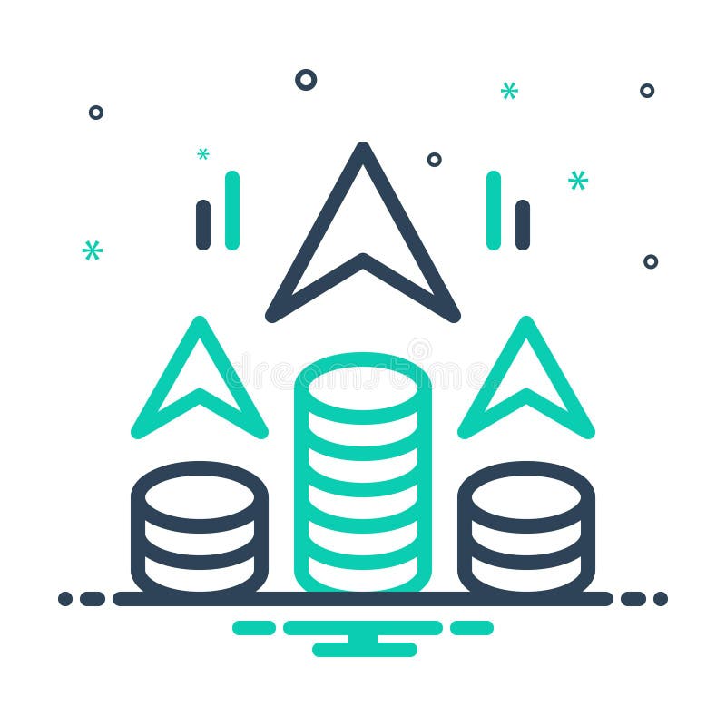 Mix Icon for Gain, Finance and Fundraising Stock Vector - Illustration ...