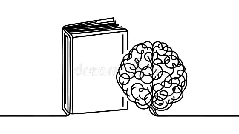 Gain Knowledge from Books - Continuous Line Drawing of Open Book Lying ...