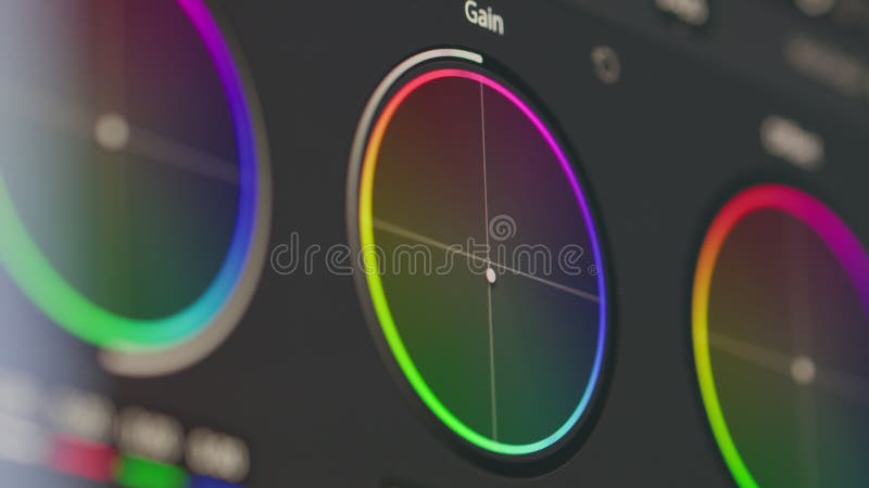 Gain Wheel on Color Grading Software Display Stock Footage - Video of ...