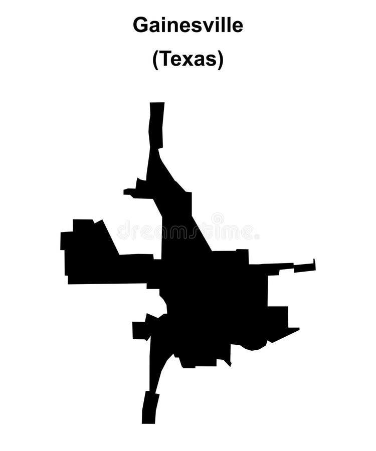 Gainesville outline map stock vector. Illustration of city - 357645067