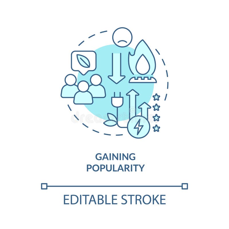 Gaining Popularity Turquoise Concept Icon Stock Vector - Illustration ...