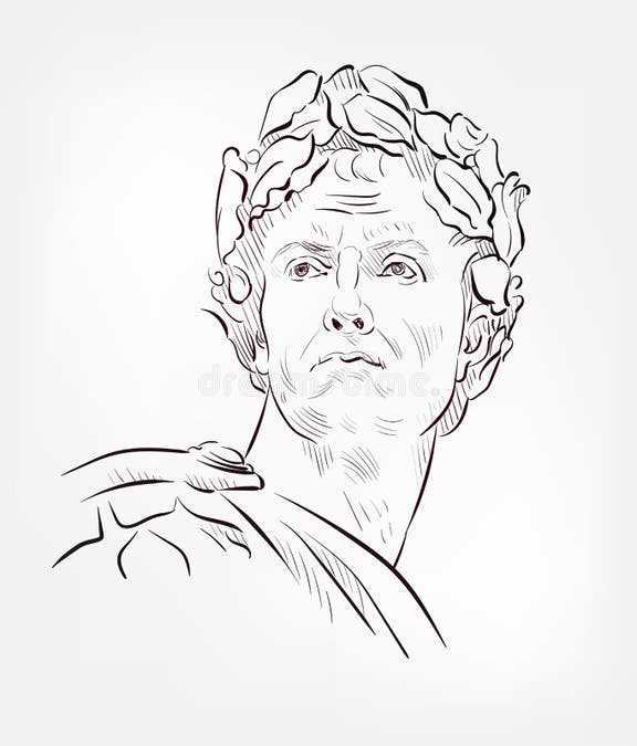 Gaius Julius Caesar Vector Sketch Illustration Editorial Image ...