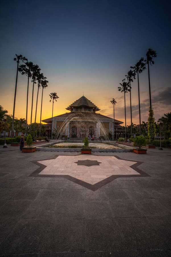 Gajah Mada University Mosque Stock Image - Image of fountain, town ...