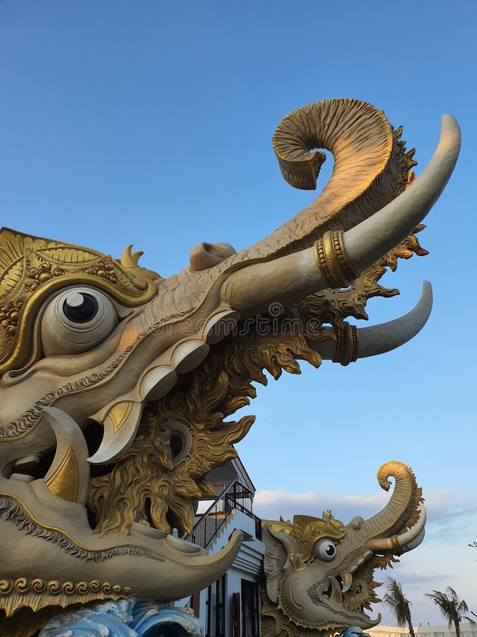 Gajah Mina Statue at Sanur Harbor Stock Image - Image of mina, fish ...
