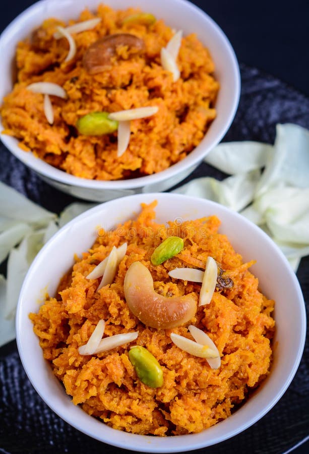 Gajar Halwa stock photo. Image of pudding, cashewnut - 77489570