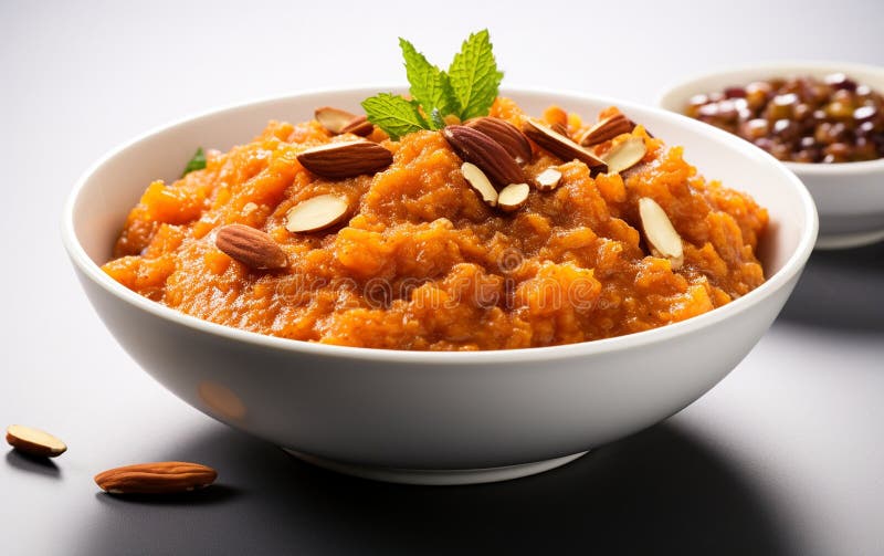 Gajar Ka Halwa on a White Background -Generative Ai Stock Illustration ...