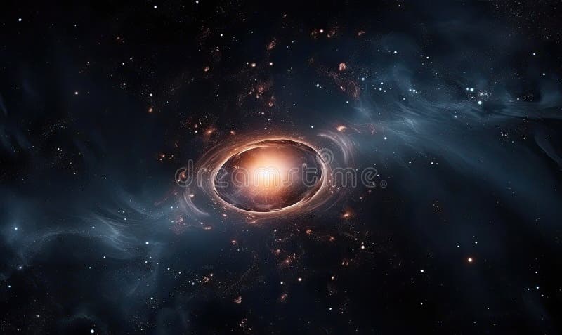 A Galactic Abyss Swallowing Celestial Lights Stock Illustration ...