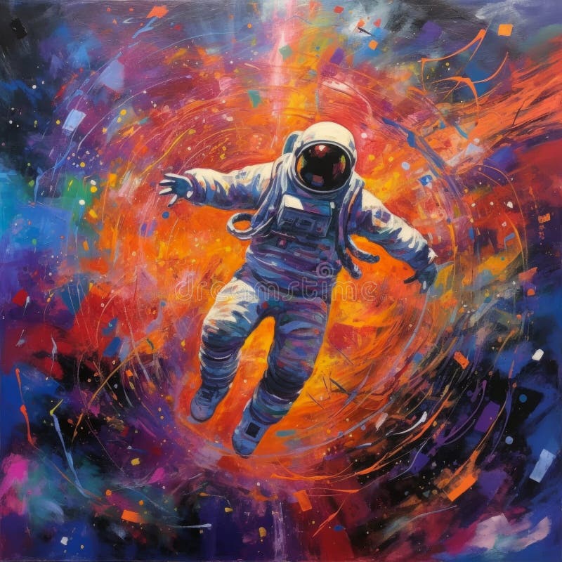 Galactic Art Dancing Astronaut in Space Universe,generated with AI ...