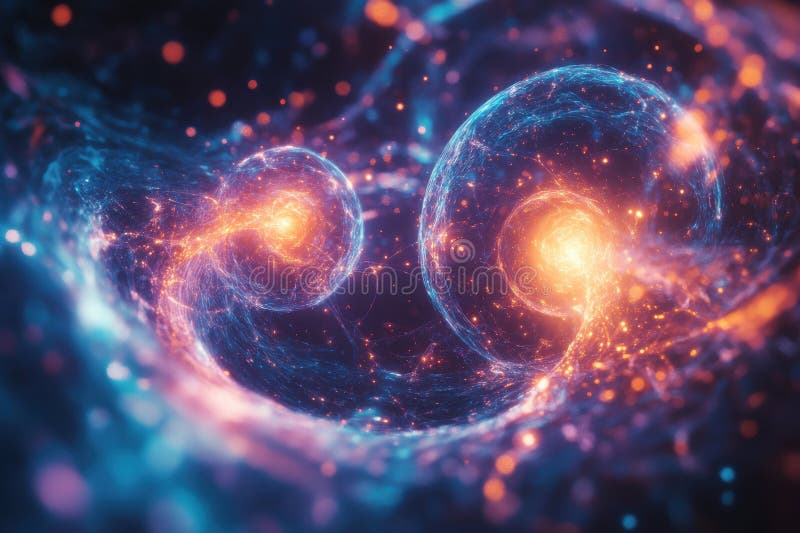 Galactic Collision Event Outer Space Digital Art Cosmic Environment ...