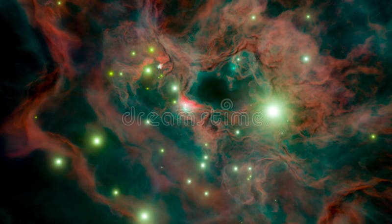 The Galactic Dust Nebula and the Birth of Stars in the Galaxy 3d Render ...