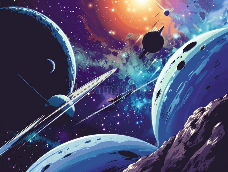 Galactic Explorations stock photo. Image of space, science - 362959144