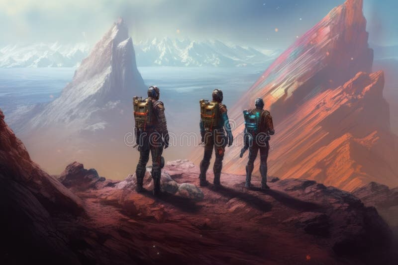 Galactic Explorers. Generate Ai Stock Illustration - Illustration of ...