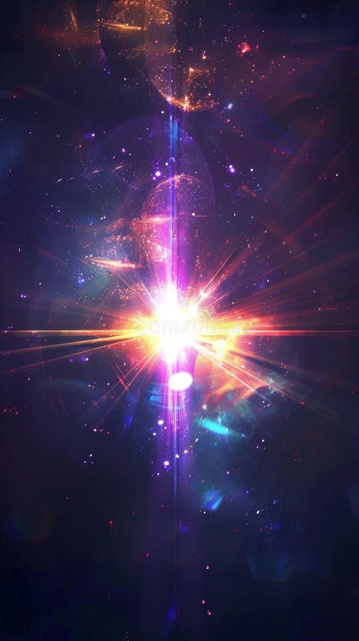 Galactic Explosion with Colorful Light Burst, Deep Space View. Cosmic ...
