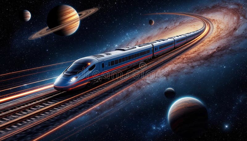 Galactic express stock illustration. Illustration of floating - 379076238
