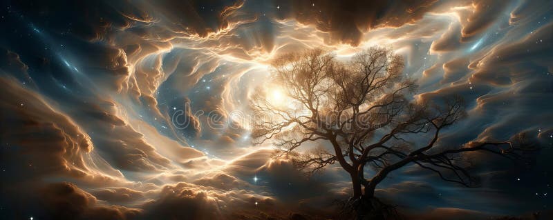 Galactic Forest Forest of Trees with Branches Intertwined with Nebula ...