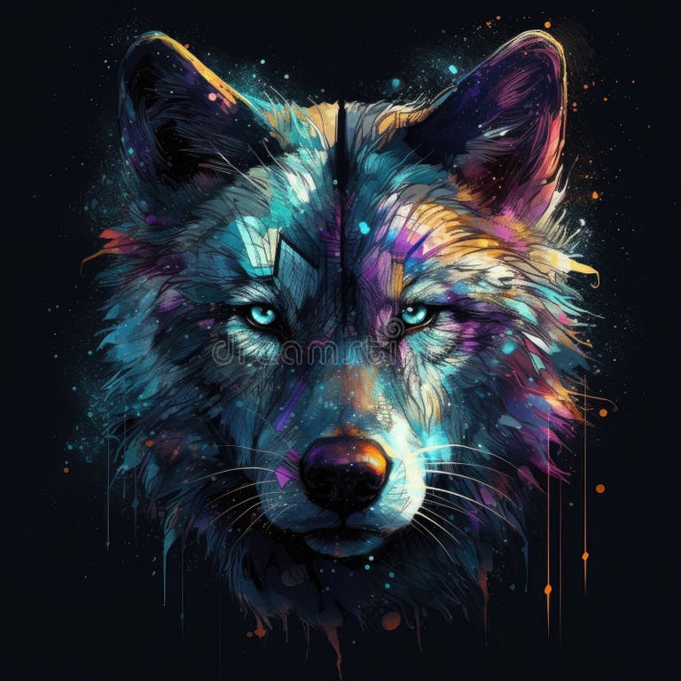 Galactic Glass Face Illustration on Black Background for Creative ...