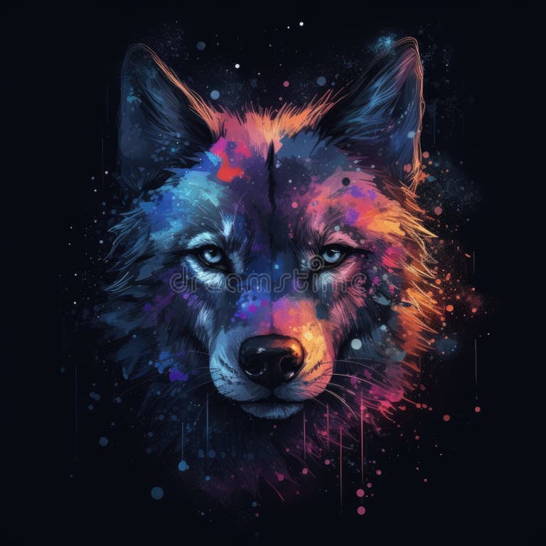 Galactic Glass Face Illustration on Black Background for Creative ...