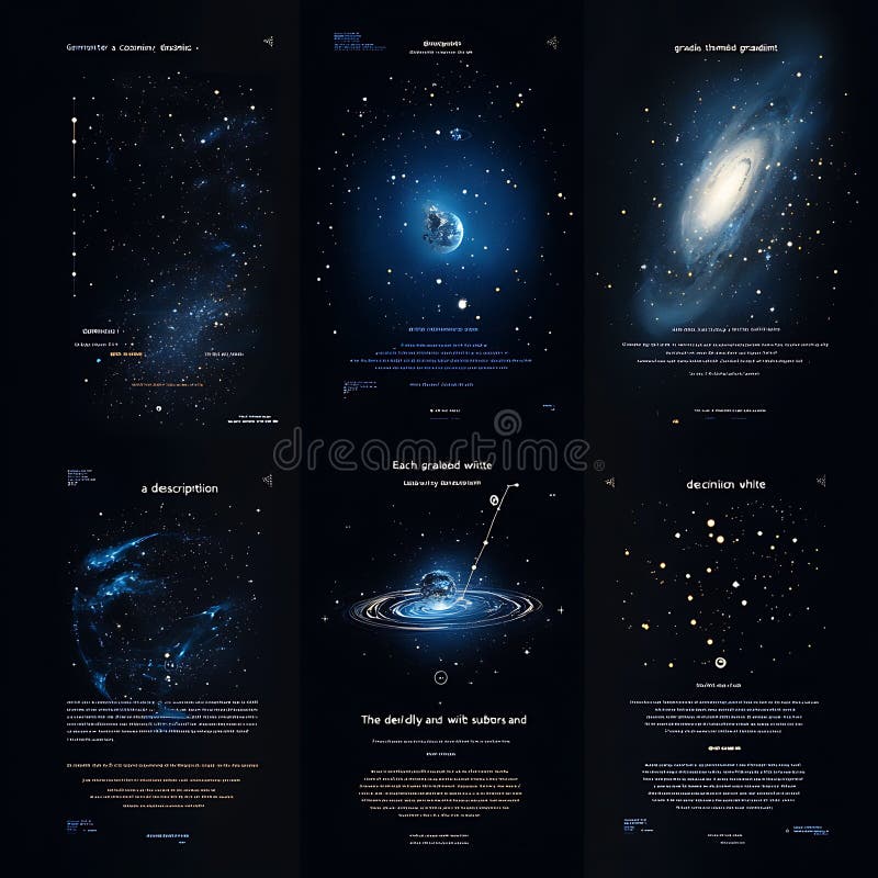 Galactic Gradient Cosmos Displaying Celestial Bodies Stock Illustration ...