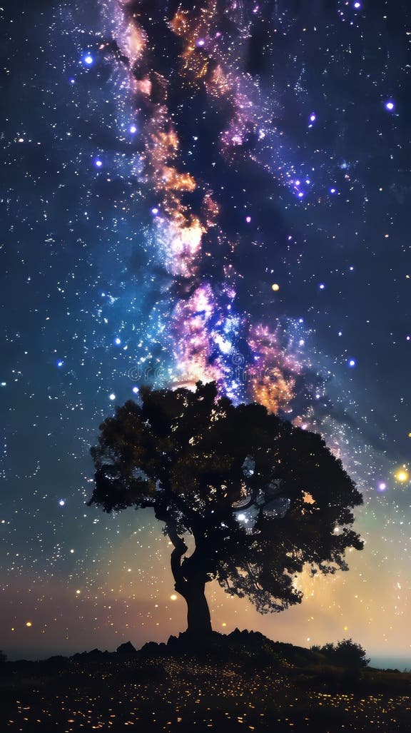 Galactic Harmony: Stars in Perfect Alignment Stock Illustration ...