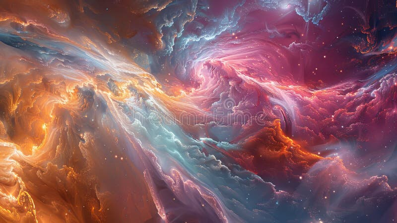 Galactic Landscape with Shining Stars Stock Illustration - Illustration ...