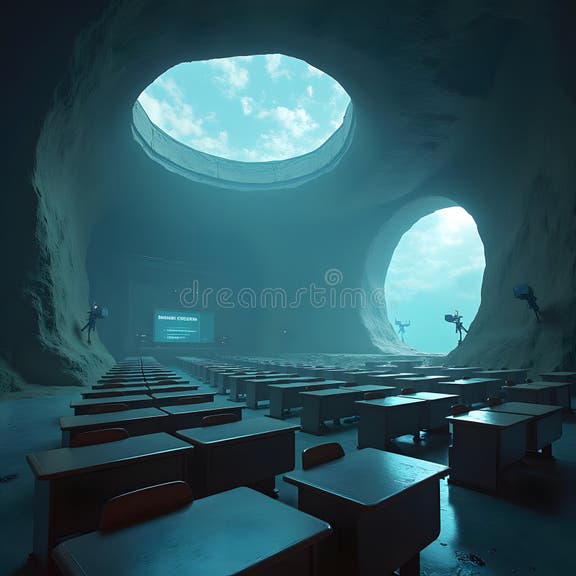 Galactic Learning a Surreal Classroom in Space Stock Illustration ...