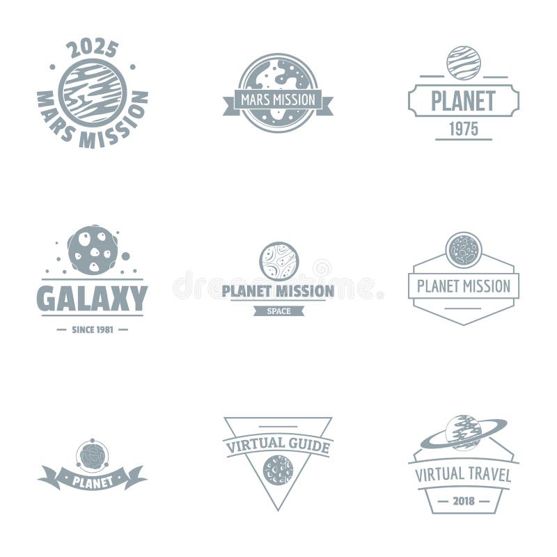 Galactic Logo Set, Simple Style Stock Vector - Illustration of device ...
