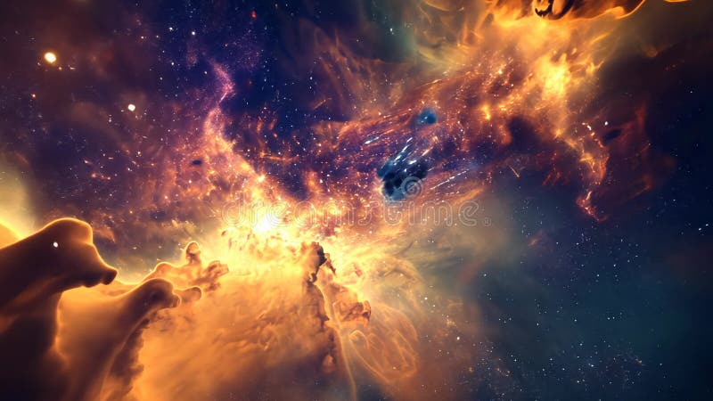 Galactic Nebula Explosion with Vibrant Colors, Cosmic Spectacle. Deep ...