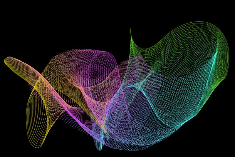 Galactic Network Abstract Picture in Color on a Black Background Stock ...