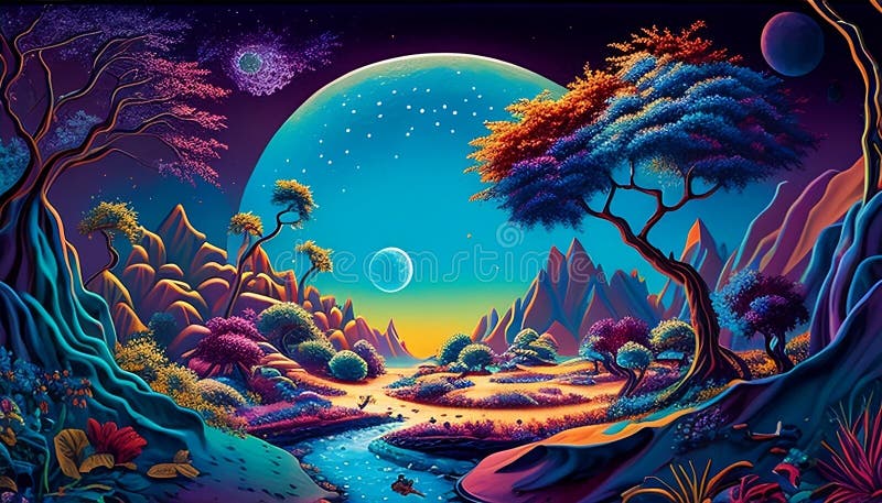 Galactic Oasis - a Mesmerizing AI Art Made with Generative AI Stock ...