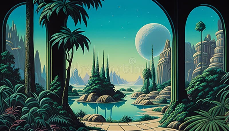 Galactic Oasis: a Serene and Otherworldly Landscape, Made with ...