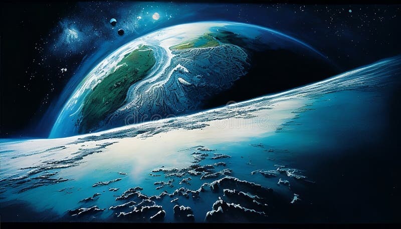 Galactic Oasis: a Serene View of Earth from Above, Made with Generative ...