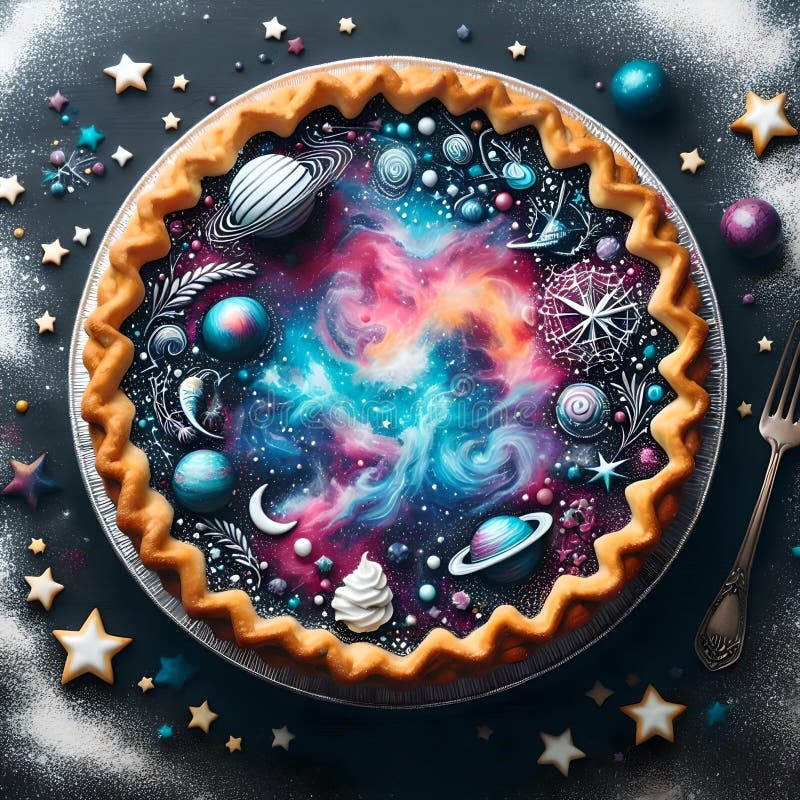 Galactic Pie. a Cosmic Culinary Masterpiece Stock Illustration ...