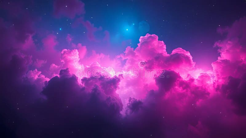 Galactic Purple Cloud Illusion Stock Illustration - Illustration of ...