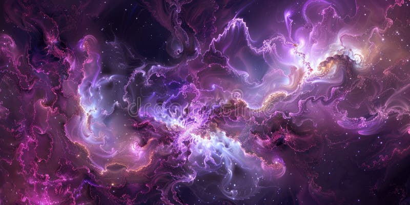 Galactic Purple Nebula Space Background with Vivid Celestial Designs ...