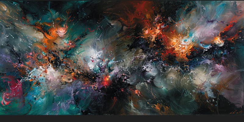 Galactic Scene with Vibrant Colors and Swirling Stars Creating a ...