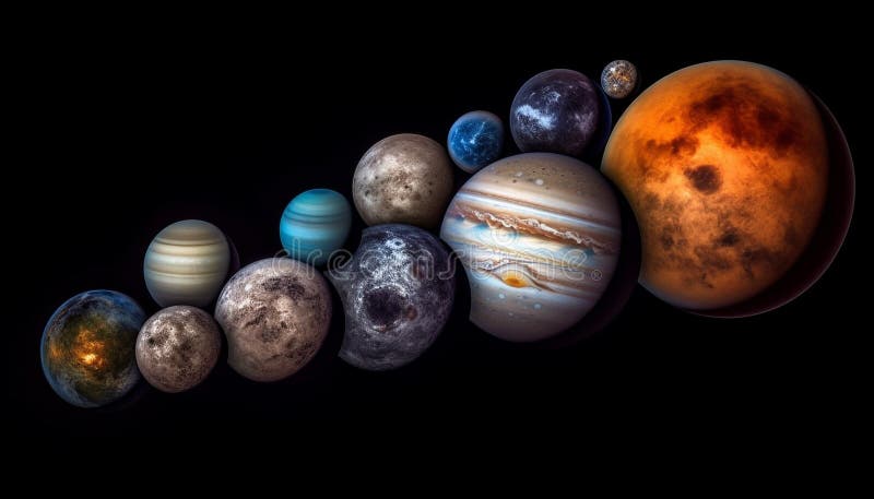 Galactic Sphere Orbits Planet in Multi Colored Nebula Fantasy Generated ...