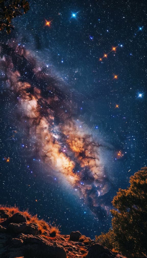 Galactic Star Map with Hypernova Stock Illustration - Illustration of ...