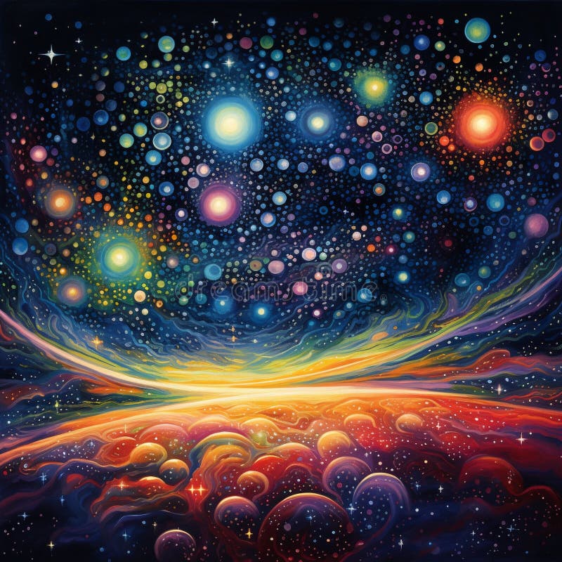 Galactic Symphony: a Harmonious Dance of Planets and Stars Stock ...